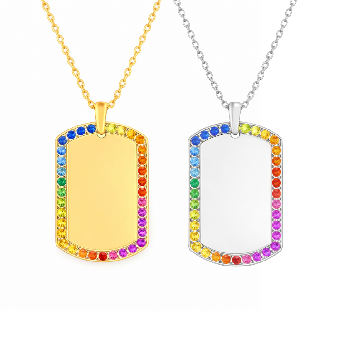 Placa rectangular multicolor para personalizar con láser – Cuff Cuff